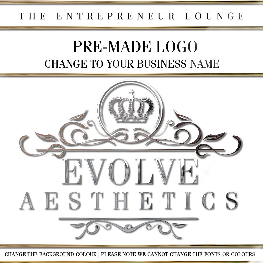 Silver Beauty Logo, Silver Chrome Logo, Pre Made Logo, Silver Logo ...