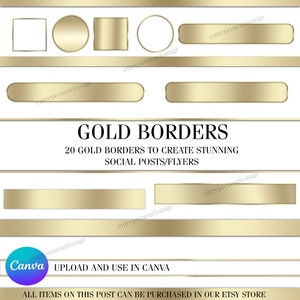 Gold Borders | Gold Gradient | Gold Clipart | Metallic Text | Gold Text ...