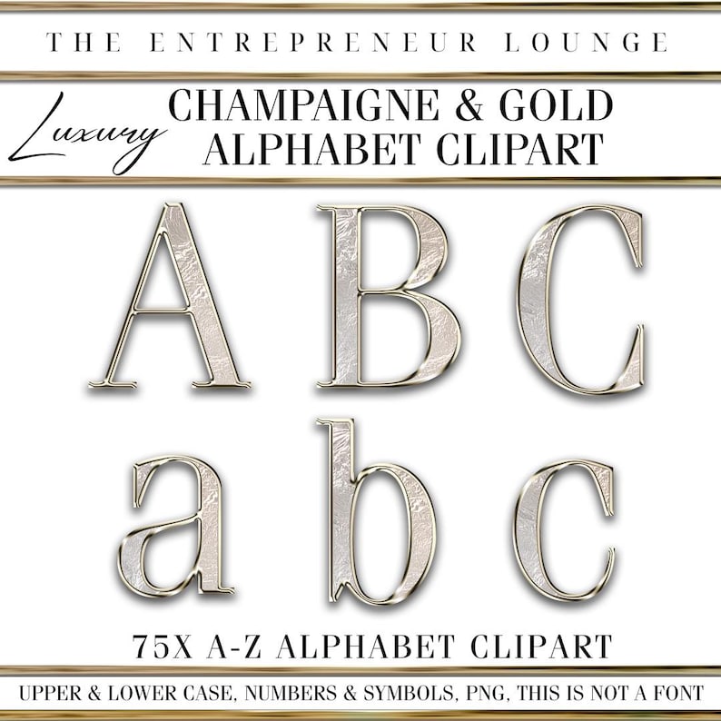 Gold Alphabet | Gold Text | Pink and Gold Clipart| Gold Alphabet ...