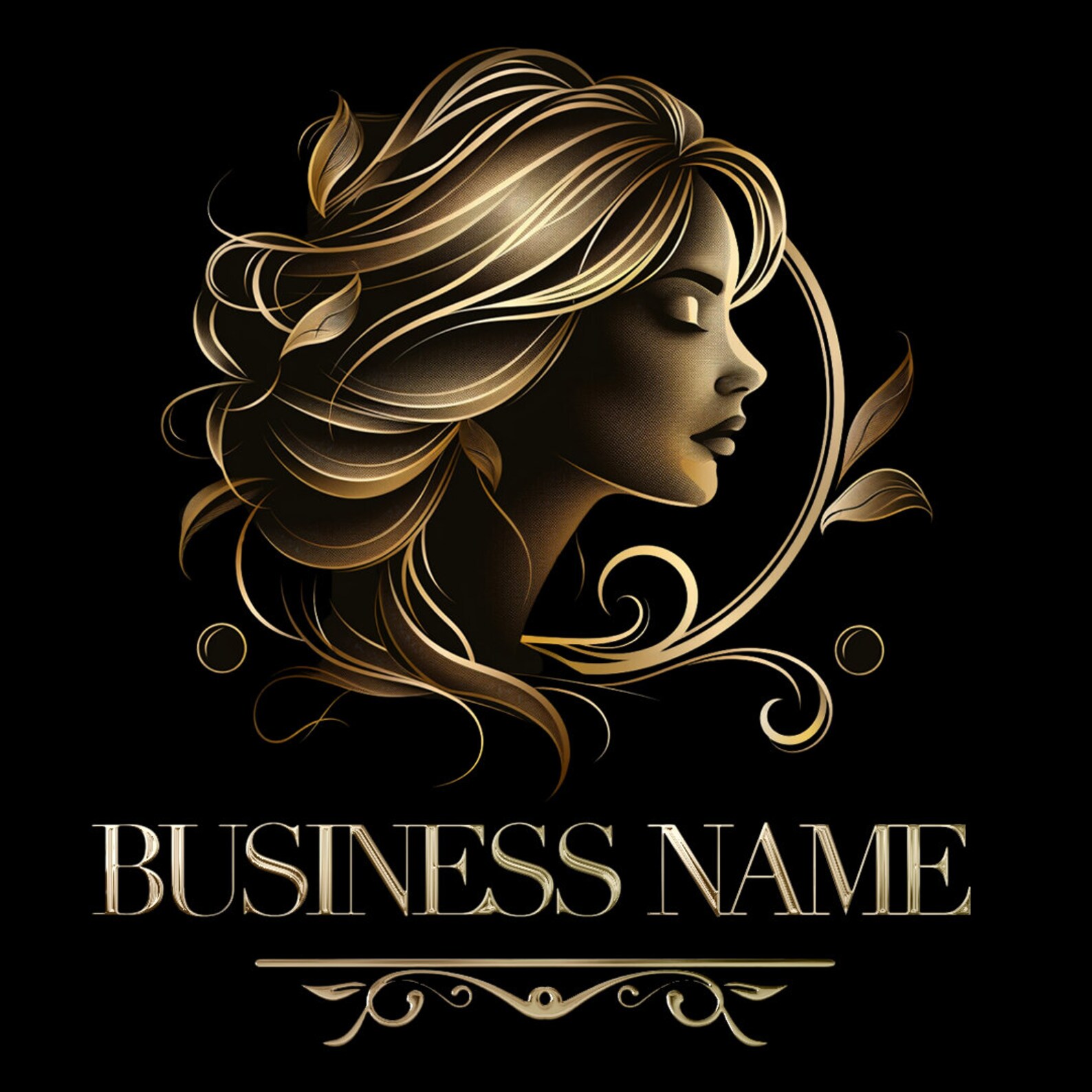 Gold Logo, Gold Chrome Logo, Beauty Logo, Pre-mae Logo - Etsy UK