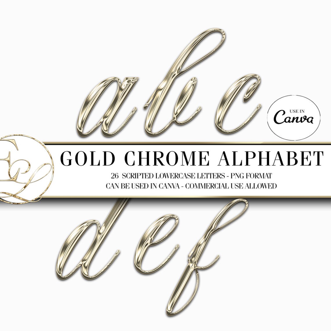 Gold Chrome Alphabet Gold Text Gold Clipart Metallic Alphabet Chrome ...