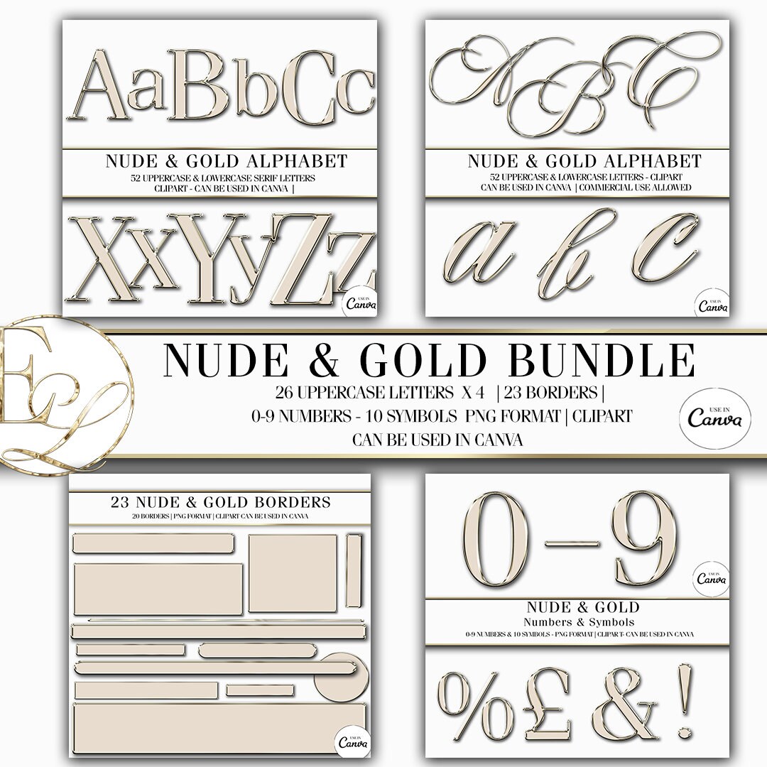 Beige Letters |gold Chrome Alphabet | Gold Text | Gold Clipart ...
