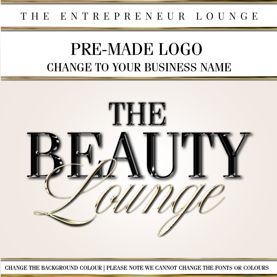 Pre Made Logo, Luxury Logo, Aesthetics Logo, Beauty Logo, Gold Logo - Etsy