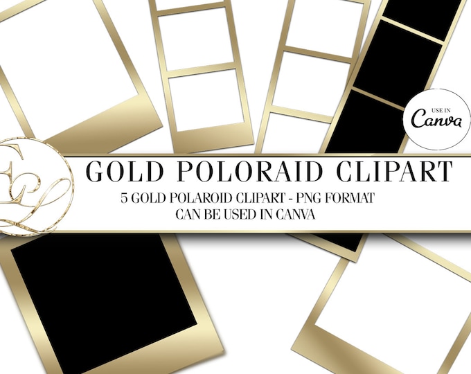 Gold Polaroid Clipart | Gold Clipart | Gold Picture Frames ...