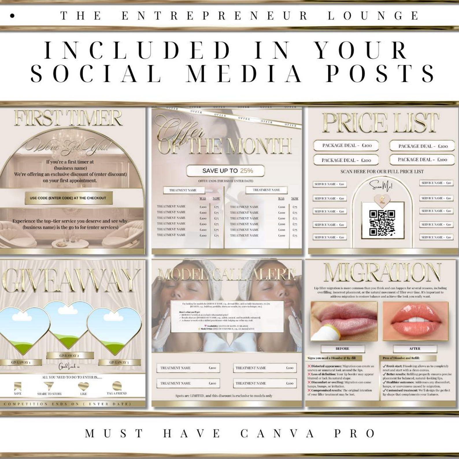 Aesthetics Templates | Beauty Templates |aesthetics Beige Templates ...