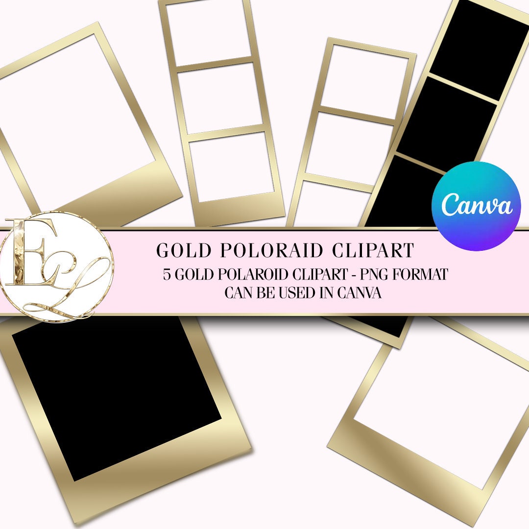 Gold Polaroid Clipart Gold Clipart Gold Picture Frames - Etsy