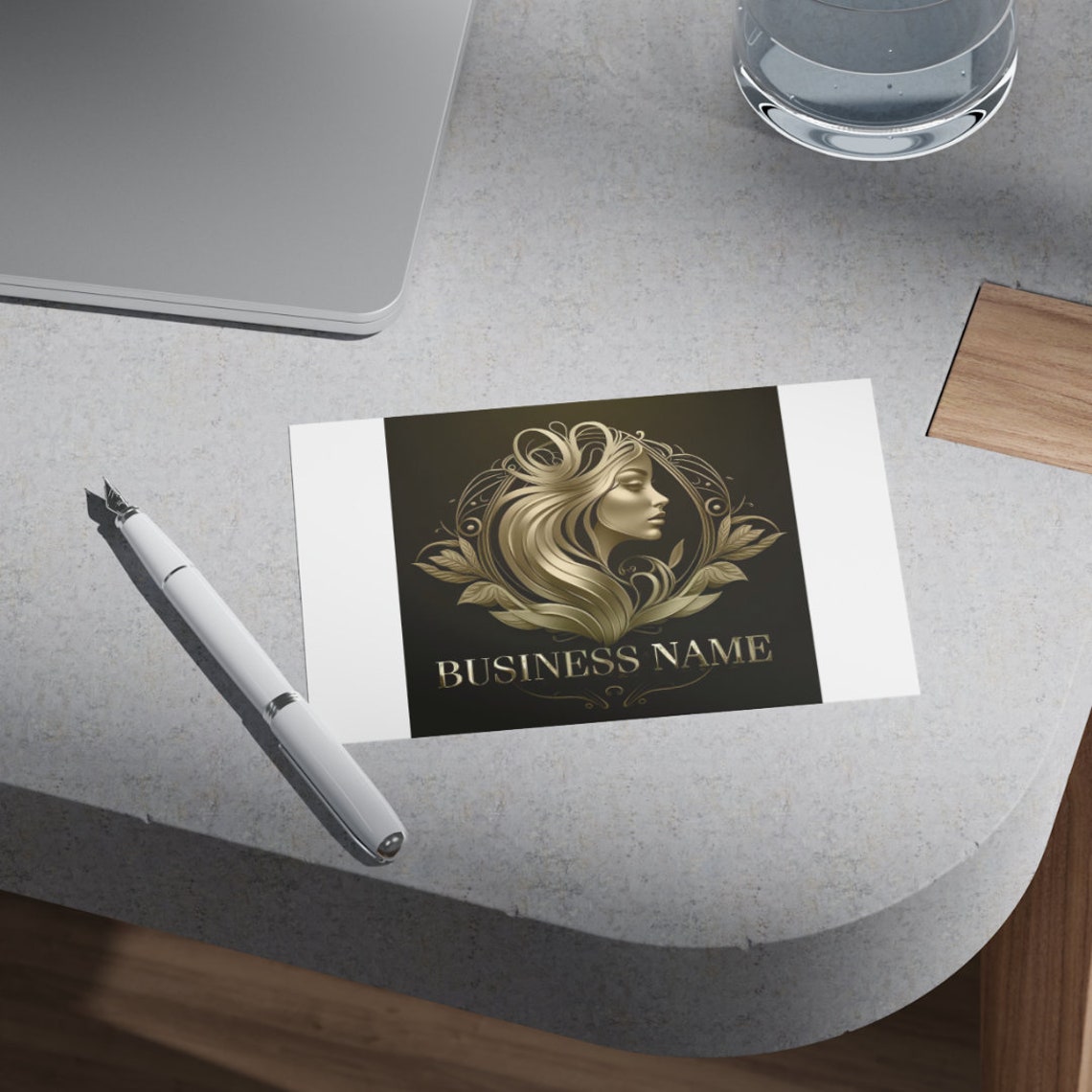 Gold Beauty Logo, Gold Chrome Logo, Premade Logo - Etsy