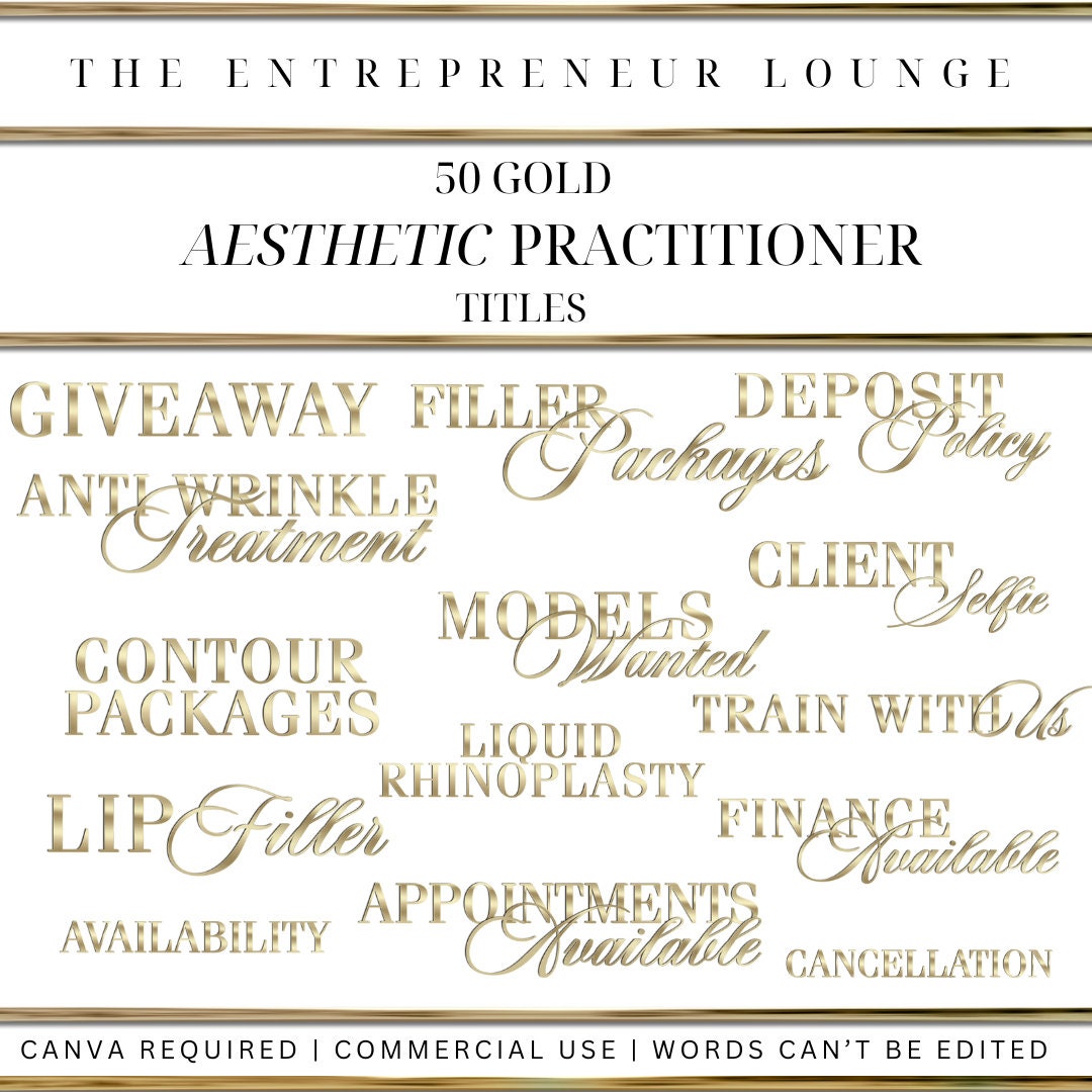 50 Aesthetic Practitioner Titles | Aesthetic Practitioner | Beauty ...