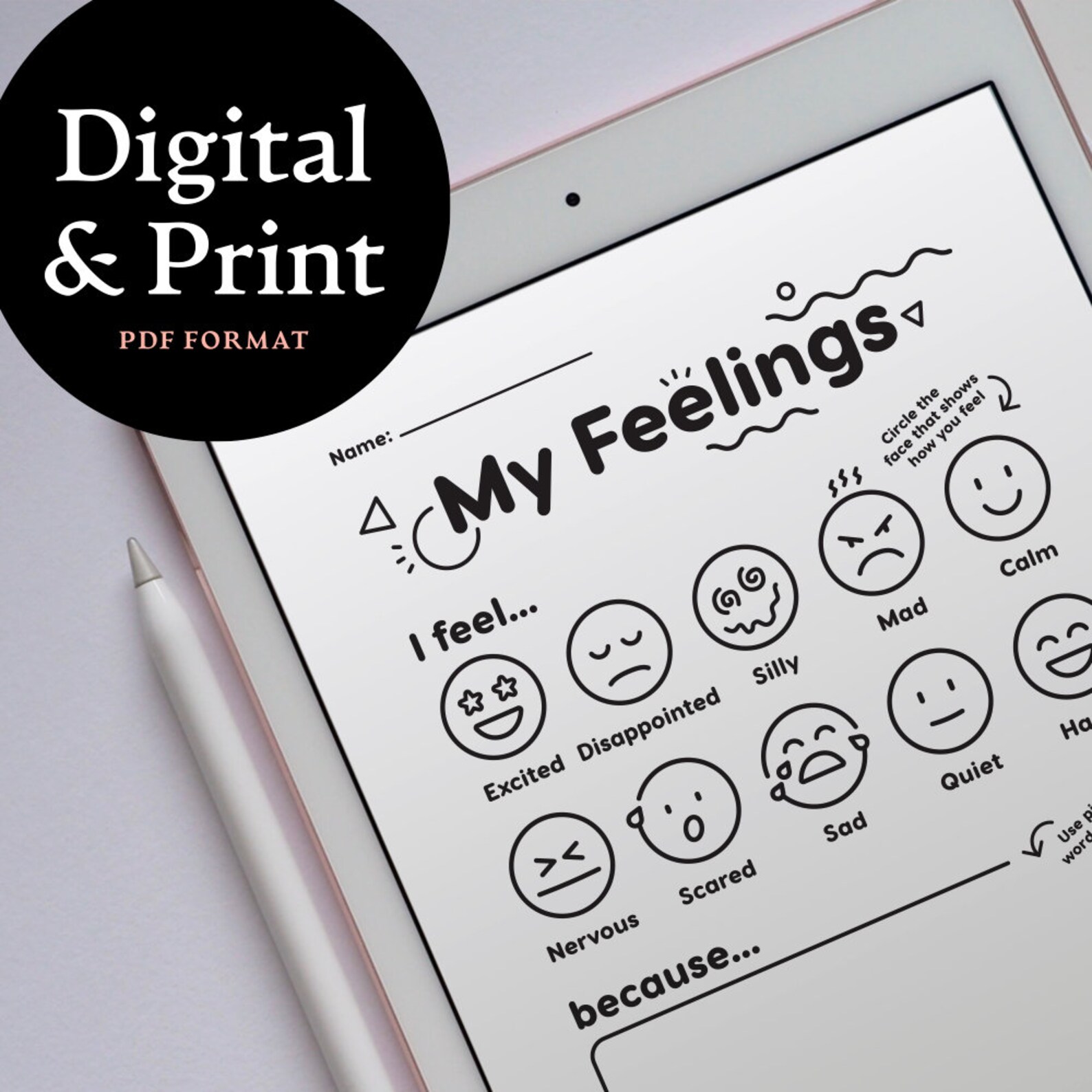 My Feelings • A Cute Feelings Check-in Printable K-3+ - Etsy