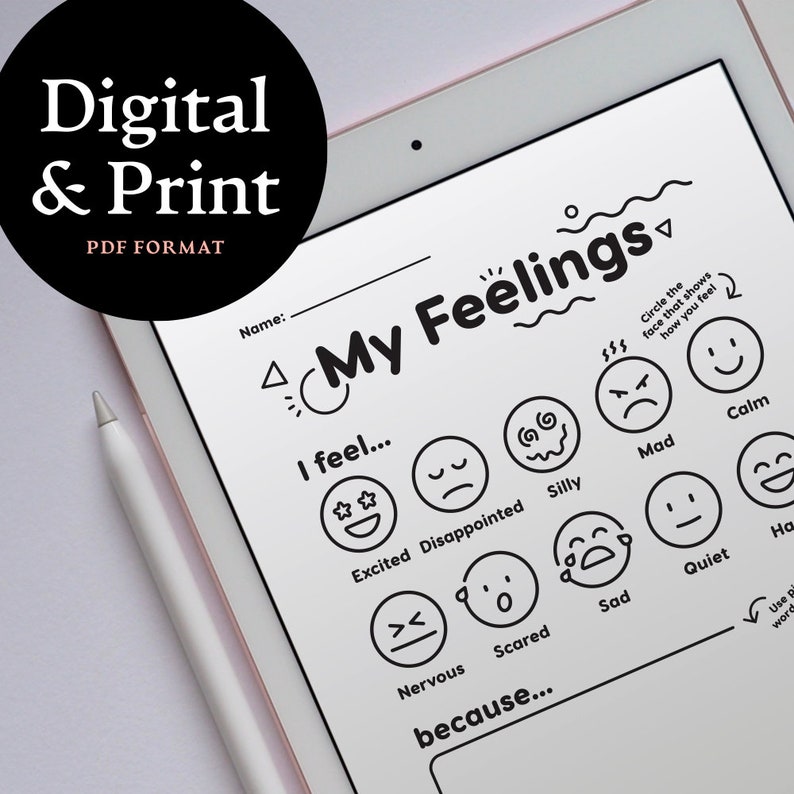 My Feelings • A Cute Feelings Check-in Printable K-3+ - Etsy