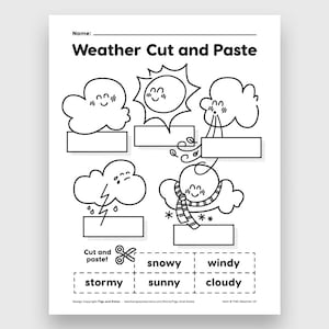 Weather Cut and Paste • Hands-on Gluing Activity Printable K-2+ - Etsy