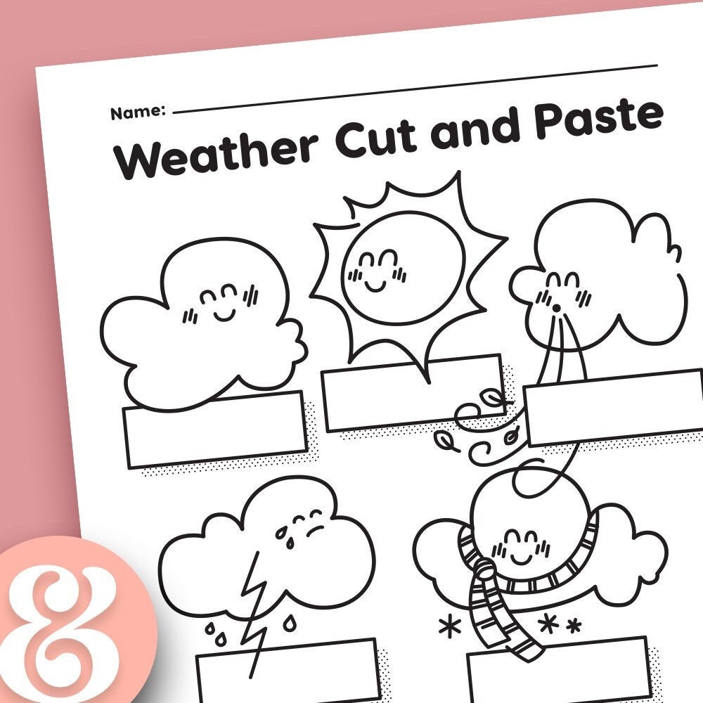 Weather Cut and Paste • Hands-on Gluing Activity Printable K-2+ - Etsy
