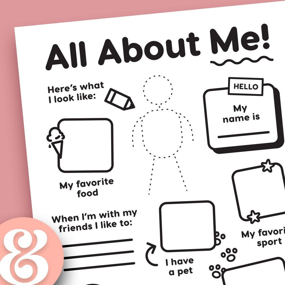 All About Me • A Fun Getting to Know You Printable K-3+ - Etsy