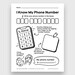 I Know My Phone Number • A Cute Printable Worksheet Grades K-2+ - Etsy