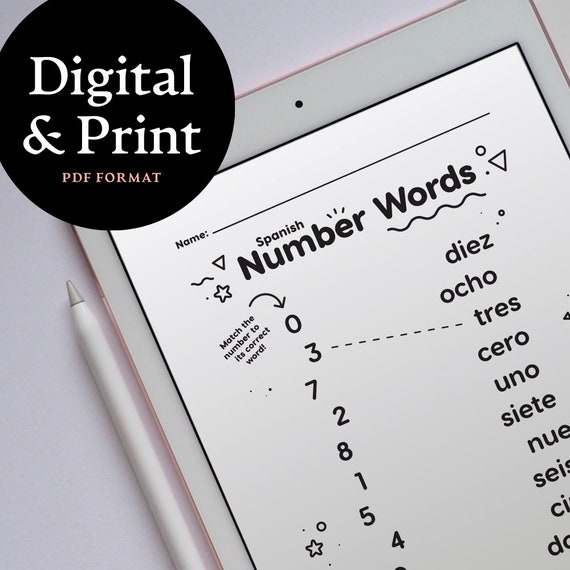 Hojas De Trabajo Con Palabras Numéricas Para