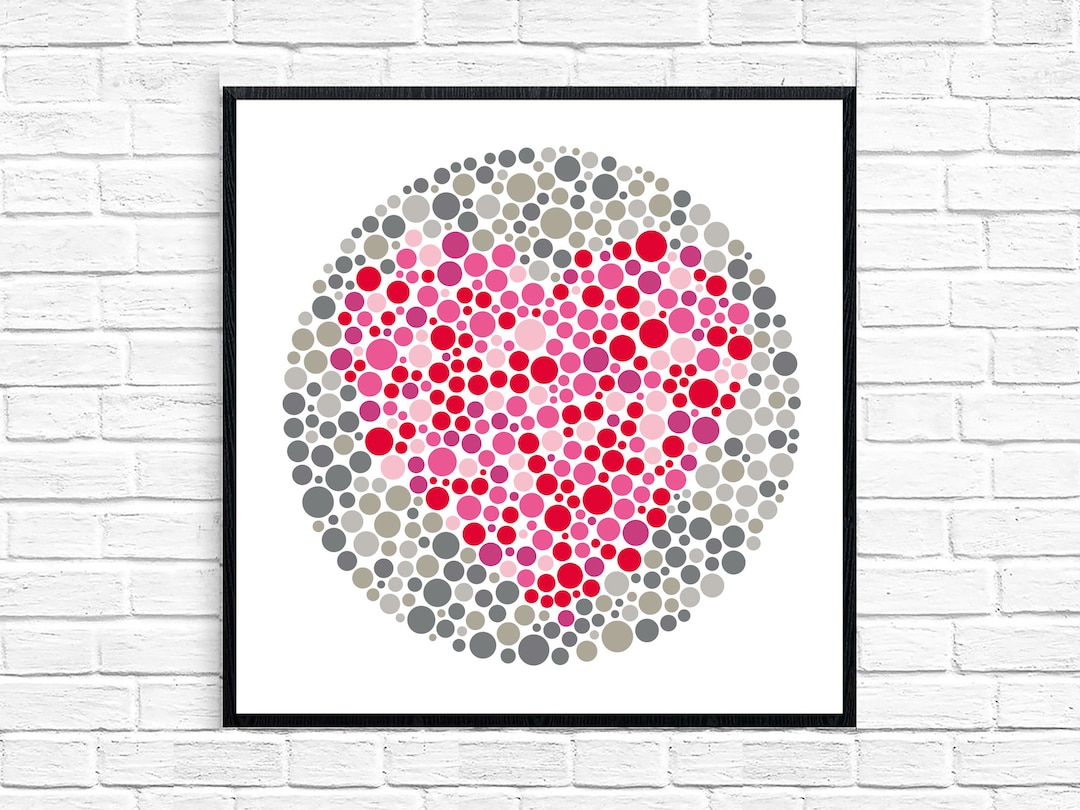 Colour Blind Heart Ishihara Love Romantic Giclee Print - Etsy
