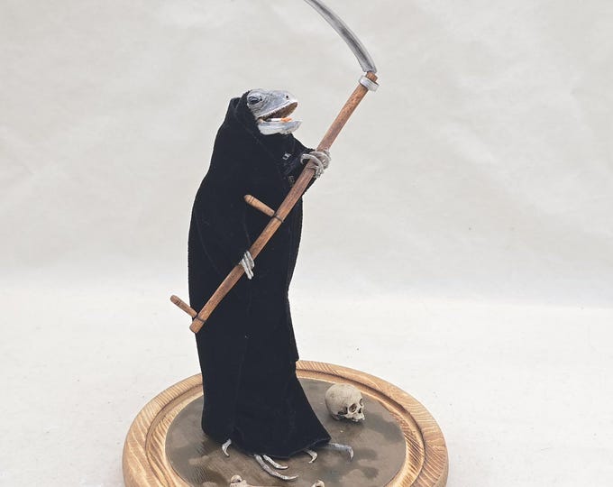 Iguana Taxidermy Mummy Real Lizard Grim Reaper Death Rat Miniature ...