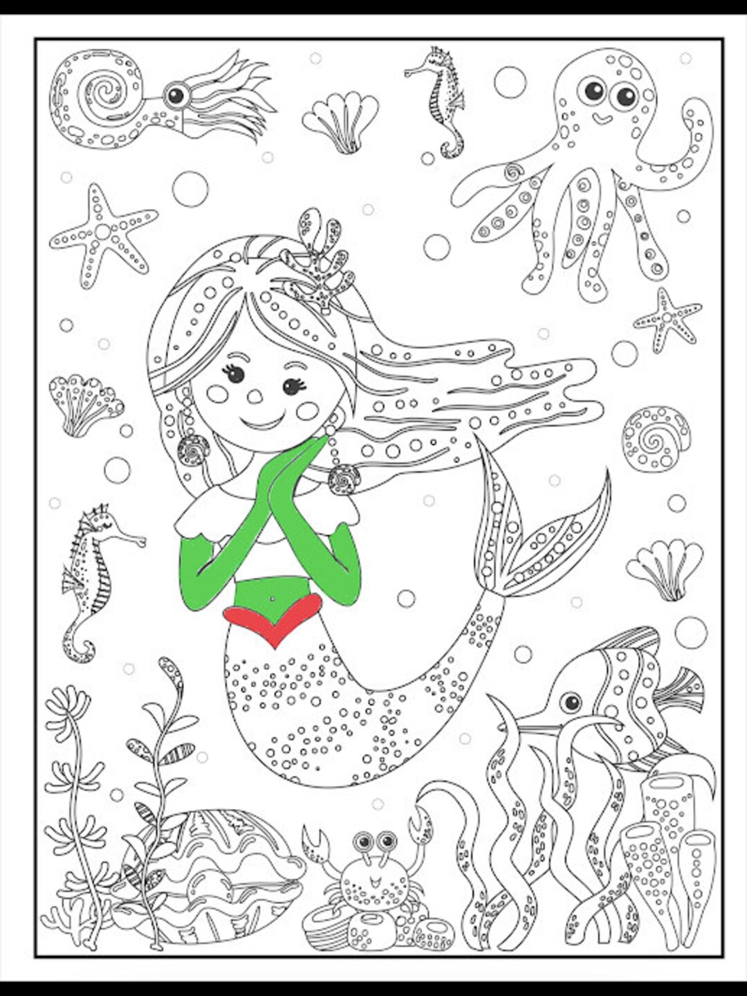 40 Magical Meditative Mermaids Coloring Pages for Kids of All Ages ...