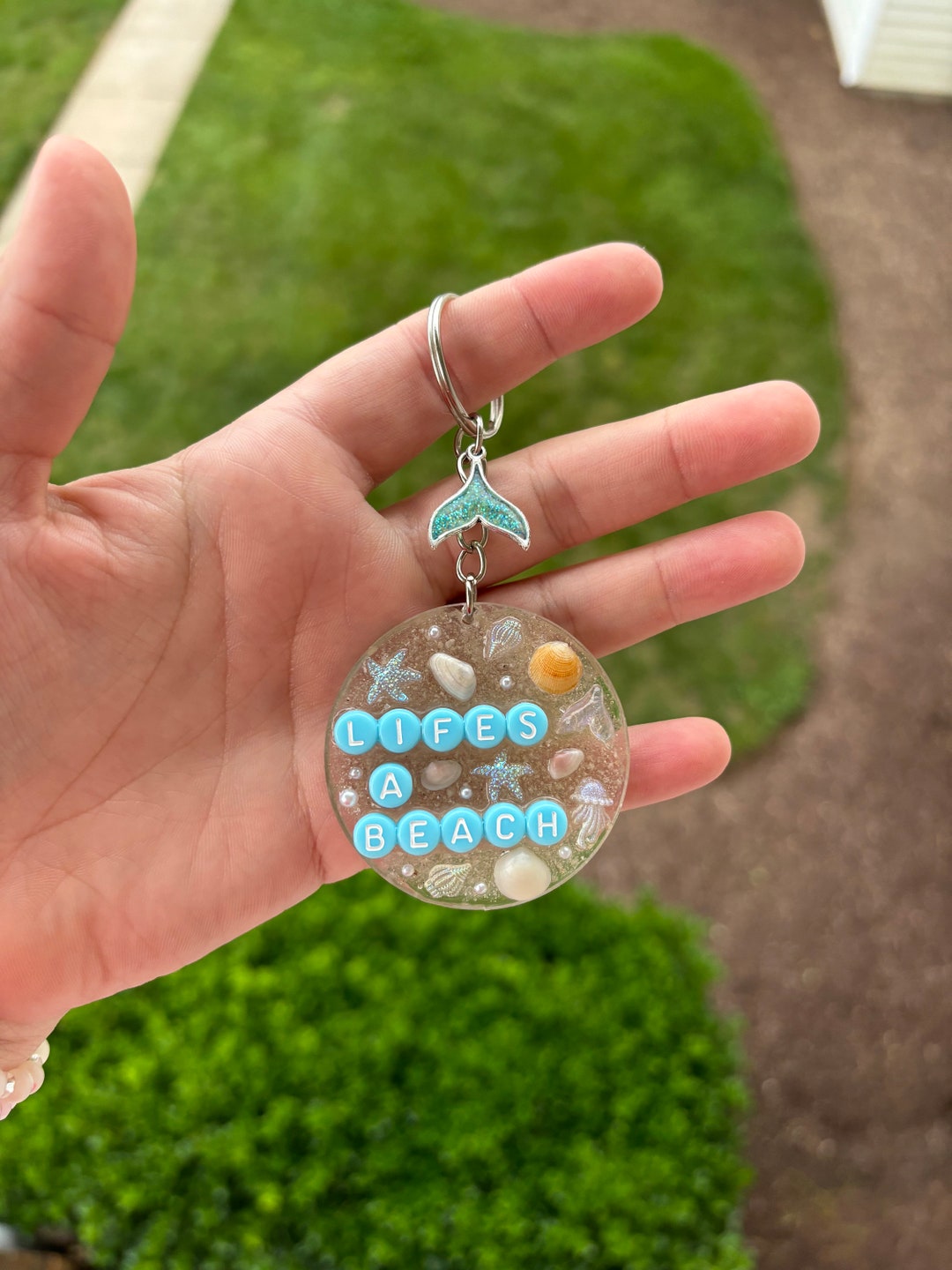 Beach Theme Keychain - Etsy