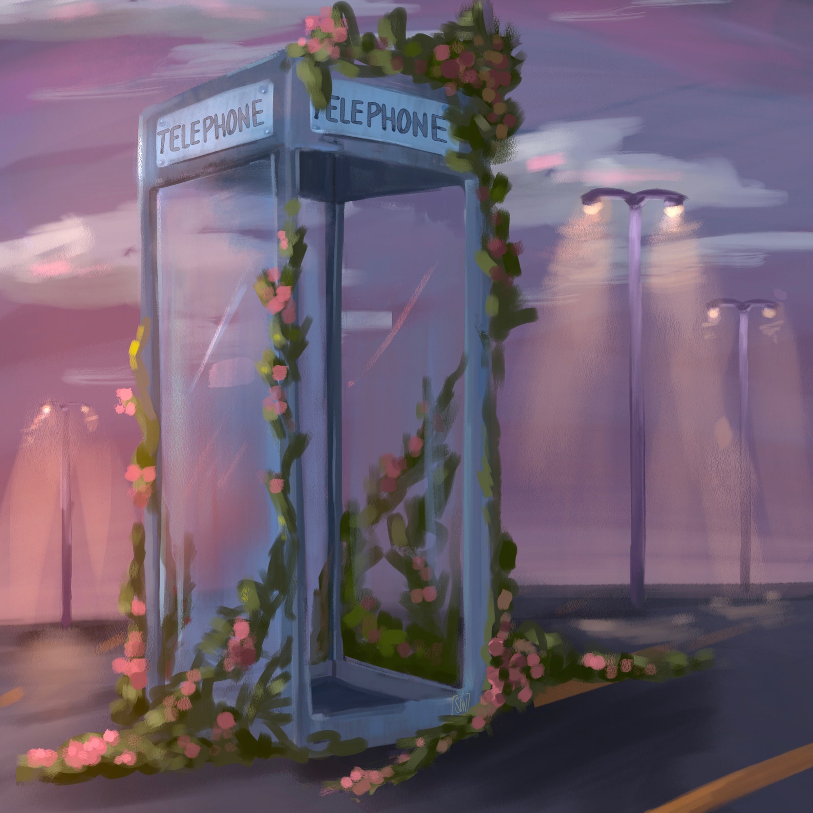 Phonebooth Digital Print Sunset Floral Telephone Booth - Etsy