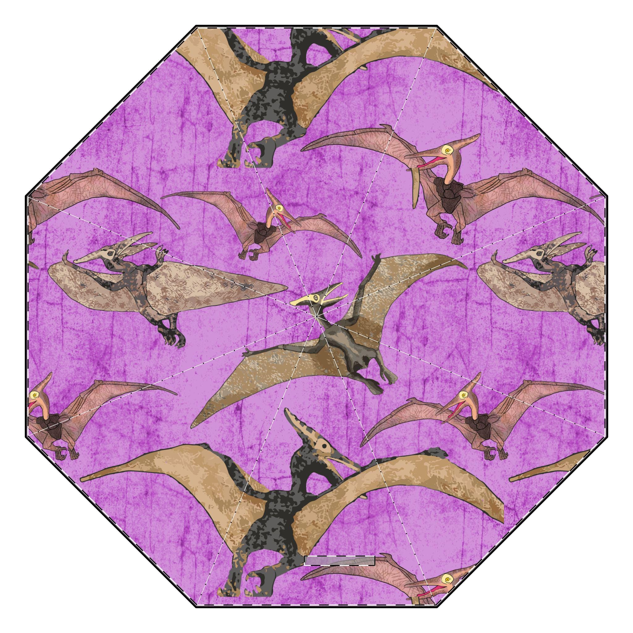 Flying Pteranodon on Magenta Background Semi-automatic Foldable ...
