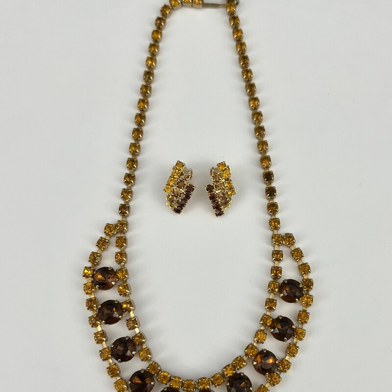 Topaz Rhinestone Necklace - Etsy