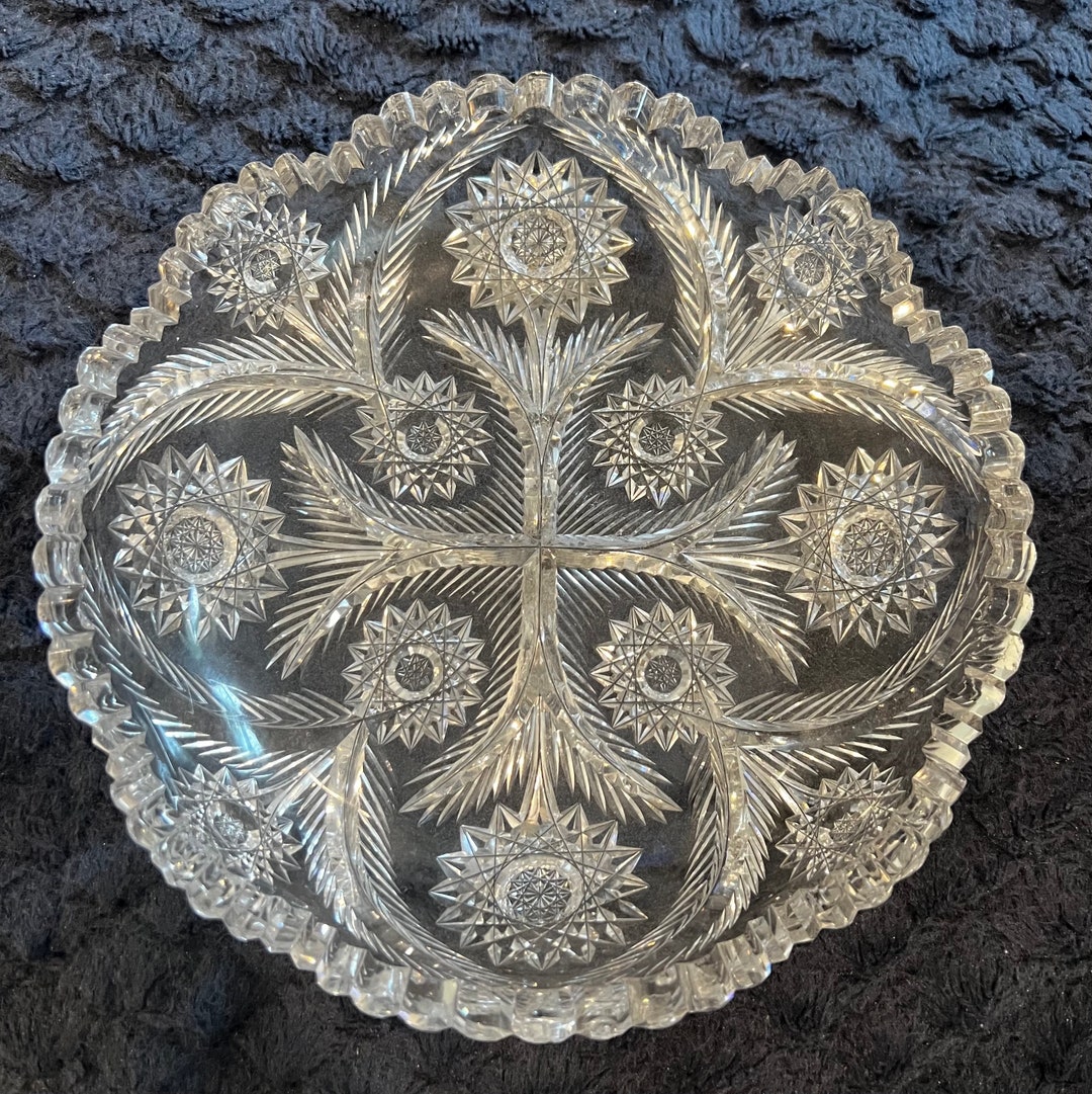 Antique Libbey American Brilliant Cut Glass Bowl - Etsy