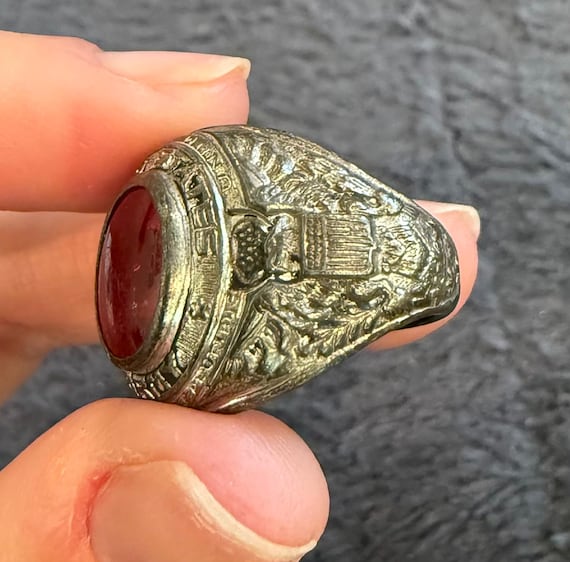 Vintage Silver US Army Signet Ring - Gem