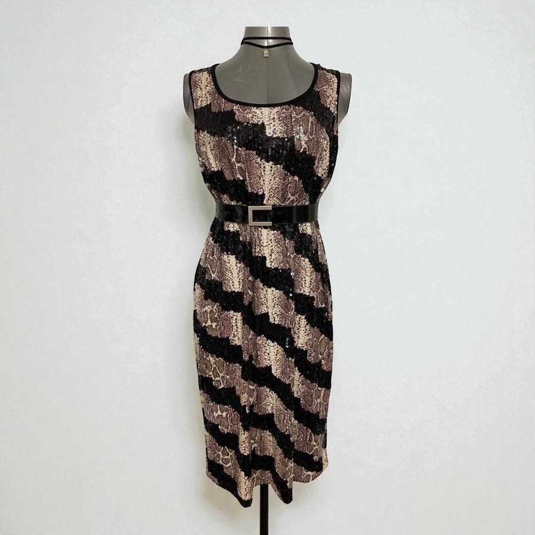 Vintage Y2K 2000s Sequinned Snake Print Midi Slip Dress Medium - Etsy