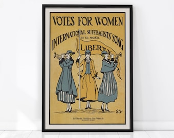 Feminist Poster Vintage Suffragette Poster Feminist Print Unframed Vote ...