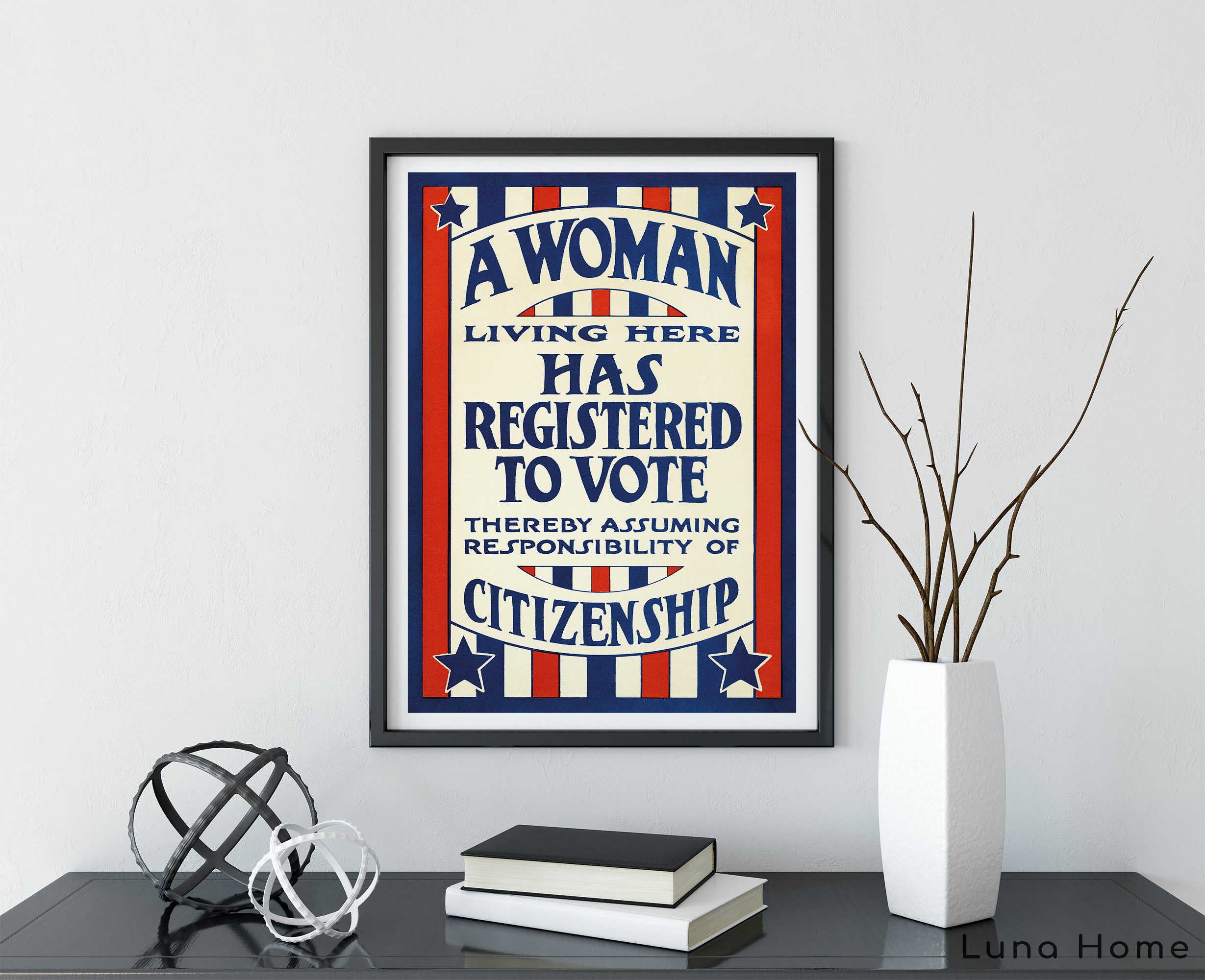 Vintage Feminist Poster Woman Right to Vote Votes for Women - Etsy