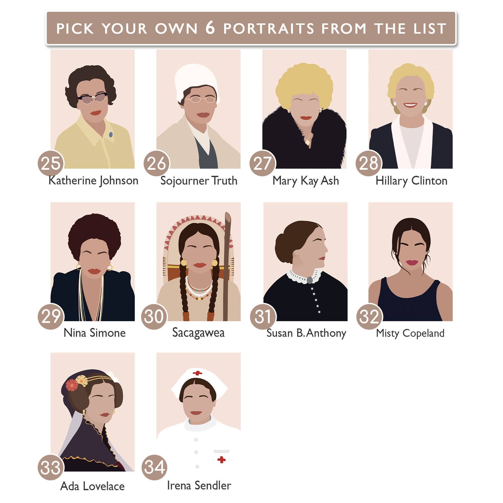 Powerful Women Print, Feminist Wall Art, Influential Women in History ...