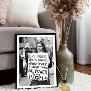 All Power to the People, Activist Poster, Equality Art, Girl Power Wall ...