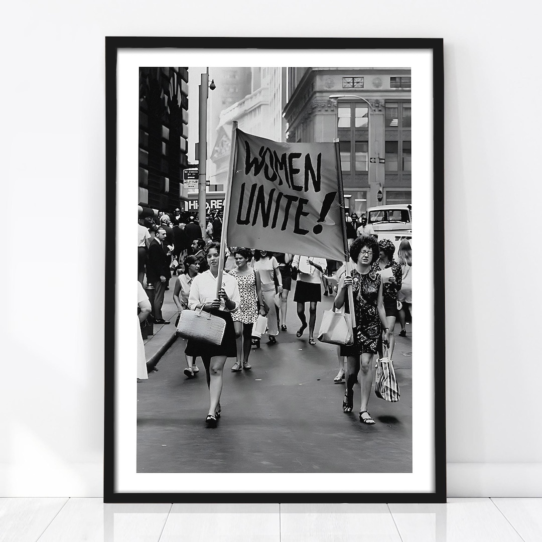Women Unite Print, 1970 March Photo, Vintage Feminist Poster, Womens ...