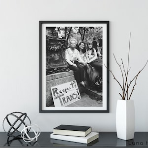 Transgender Art Print, Activist Poster, Transgender Pride, Vintage Poster, Black and White Photo ...