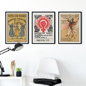 Set of 3 Vintage Feminist Posters, Vintage Poster, Feminist Art ...