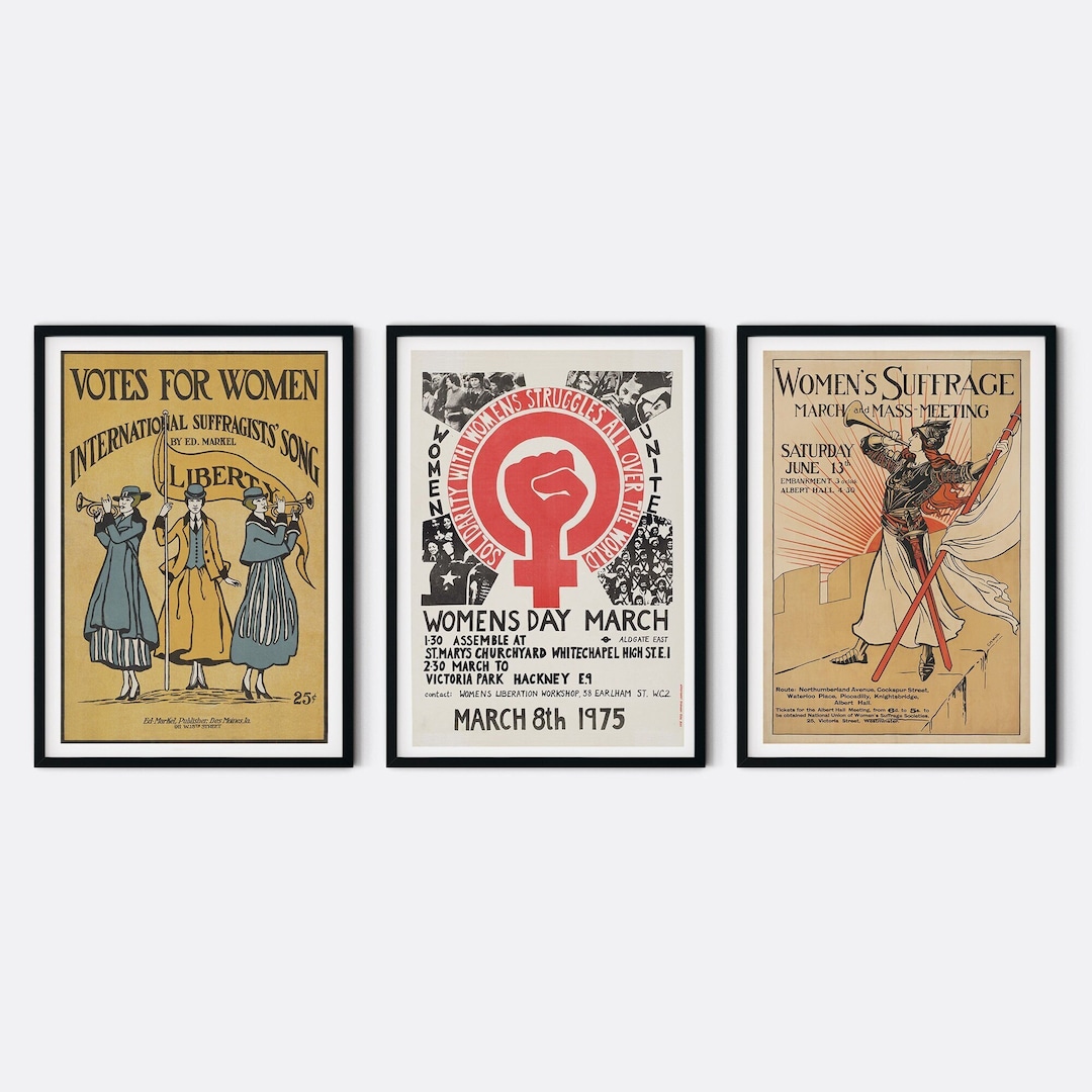 Set of 3 Vintage Feminist Posters, Vintage Poster, Feminist Art ...