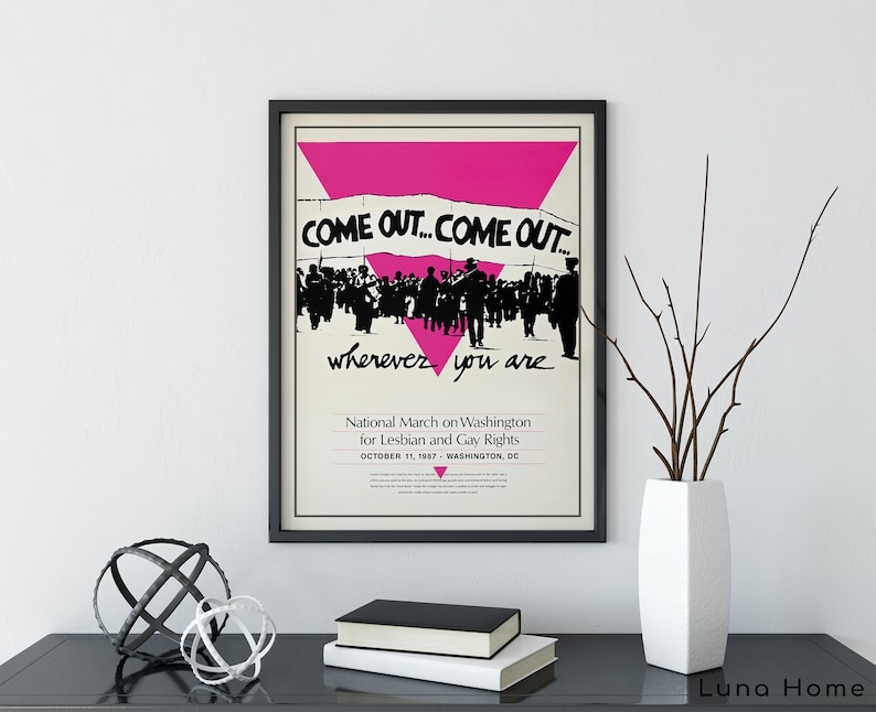 Retro Gay Poster, Lesbian and Gay Rights March Poster, Gay Print, Retro ...