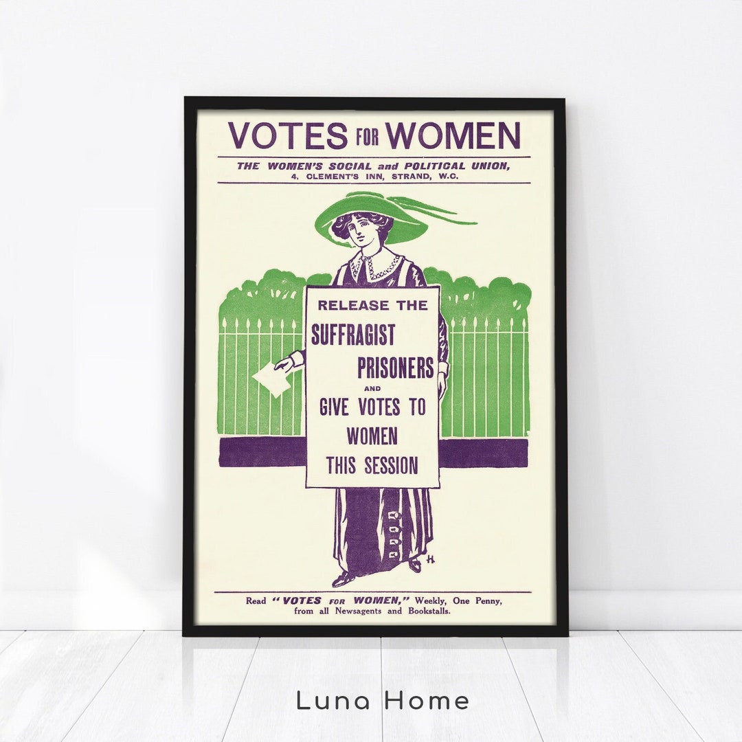 Retro Feminist Poster, Votes for Women, Vintage Poster, Women's Rights ...