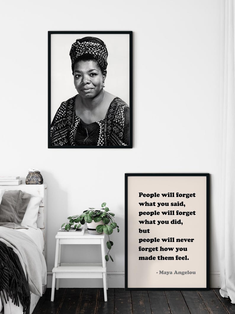 Maya Angelou Print Set, Motivational Quote Wall Art, Feminist Wall Art ...