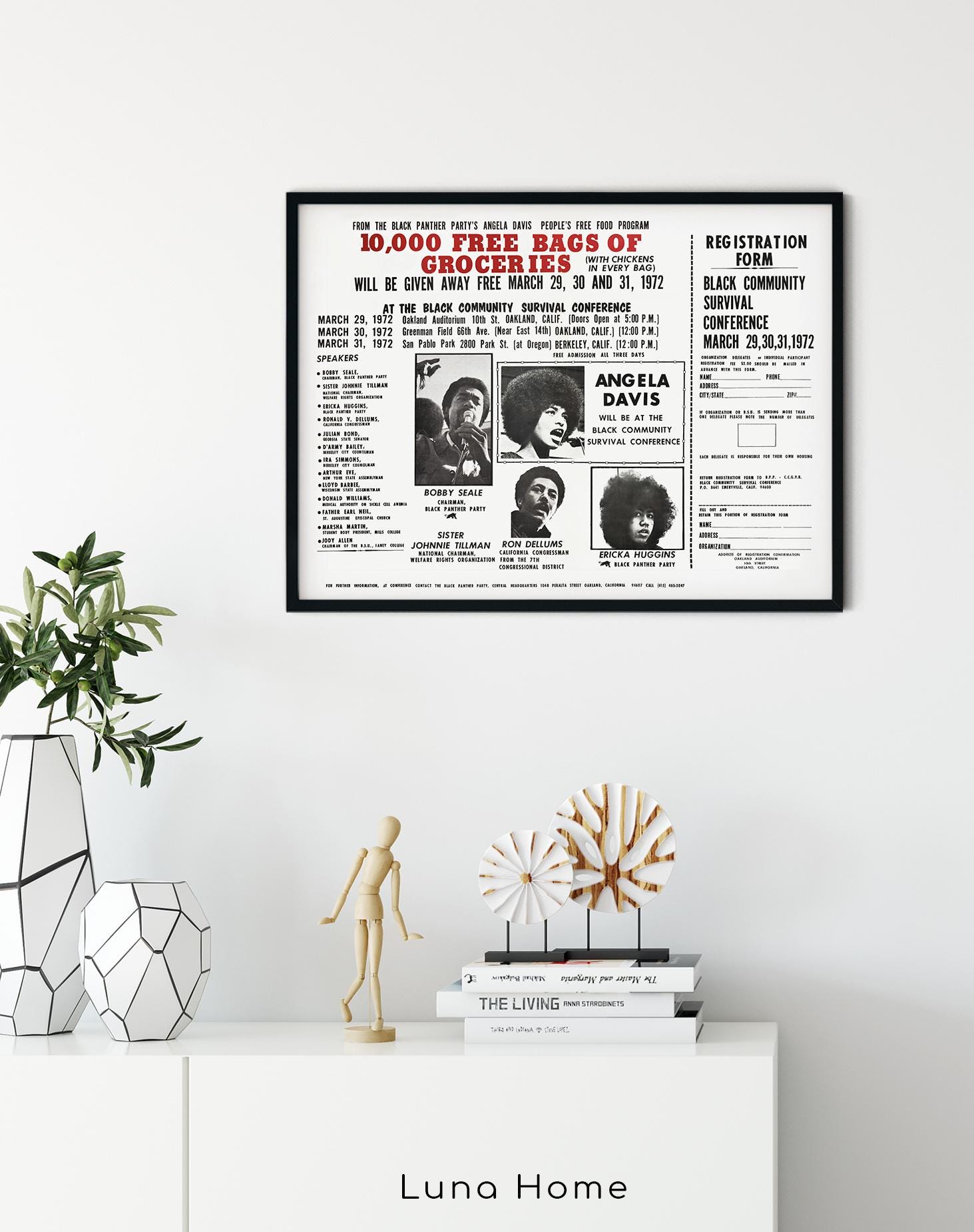 Black Panther Poster, Angela Davis Print, Vintage Poster, Famous Women ...