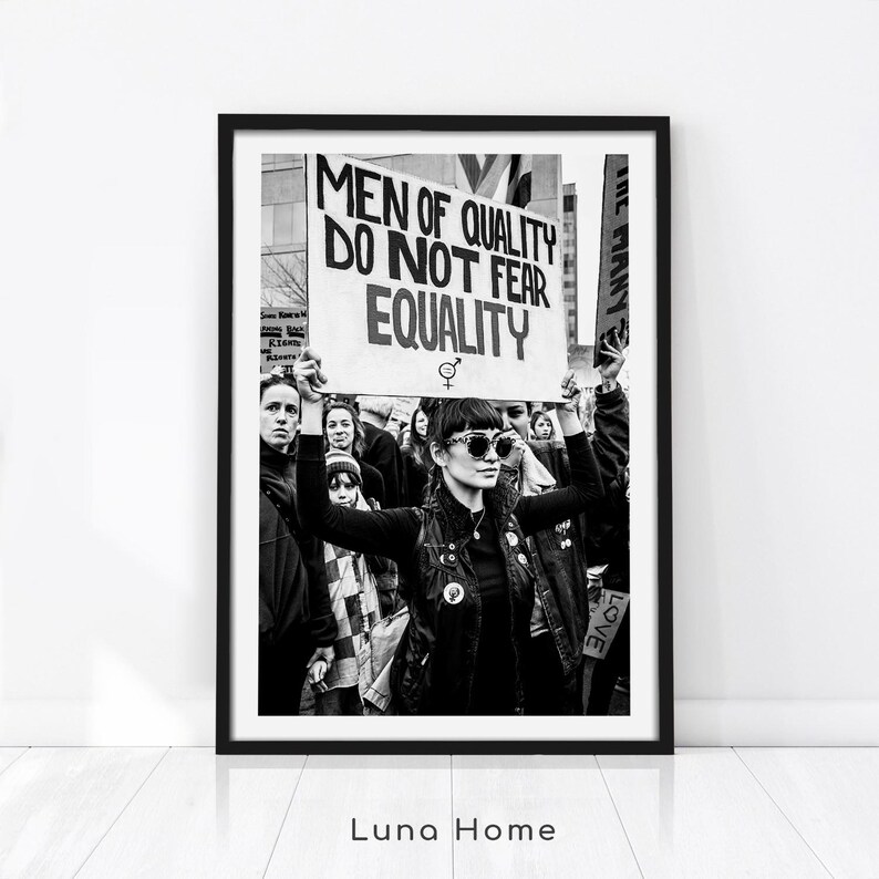 Set of 5 Feminist Prints, Activist Posters, Protest Wall Art, Black and ...