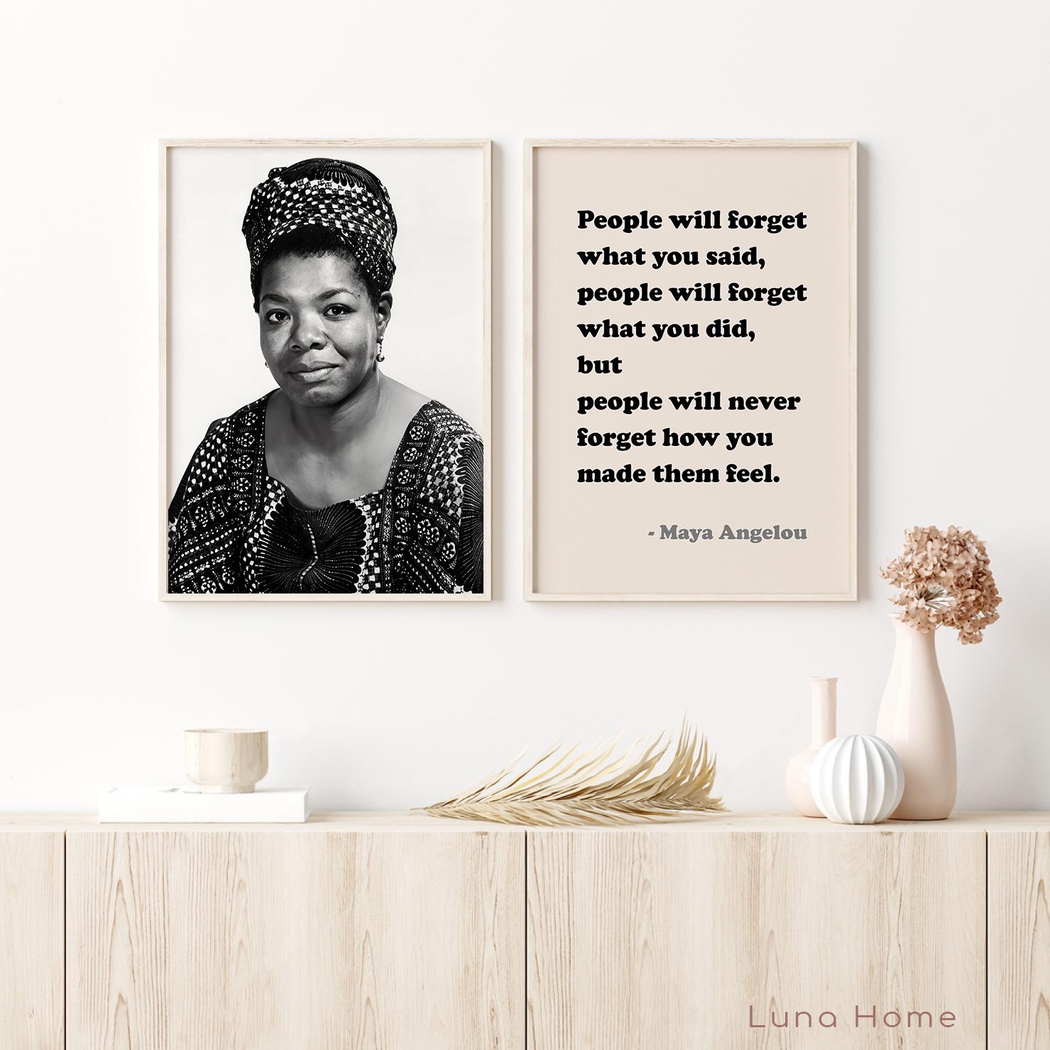 Maya Angelou Print Set, Motivational Quote Wall Art, Feminist Wall Art ...