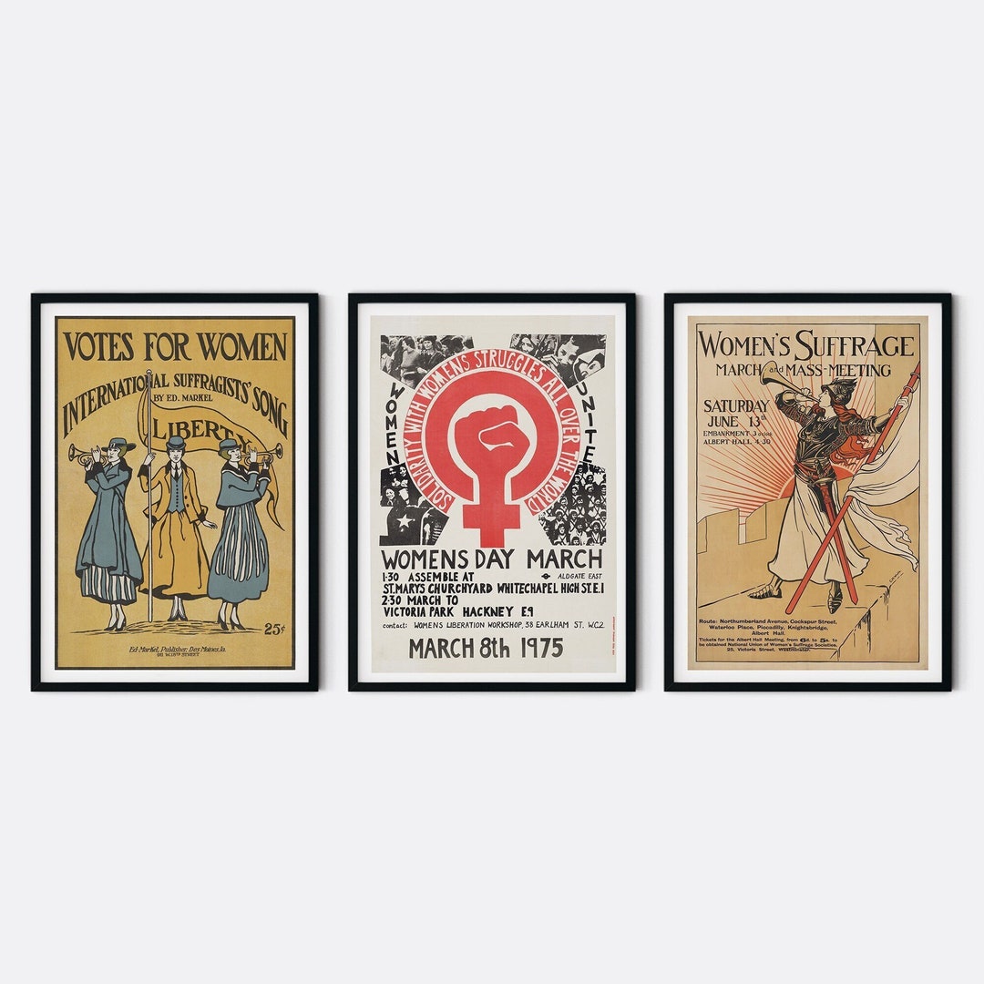 Set of 3 Vintage Feminist Posters, Vintage Poster, Feminist Art ...