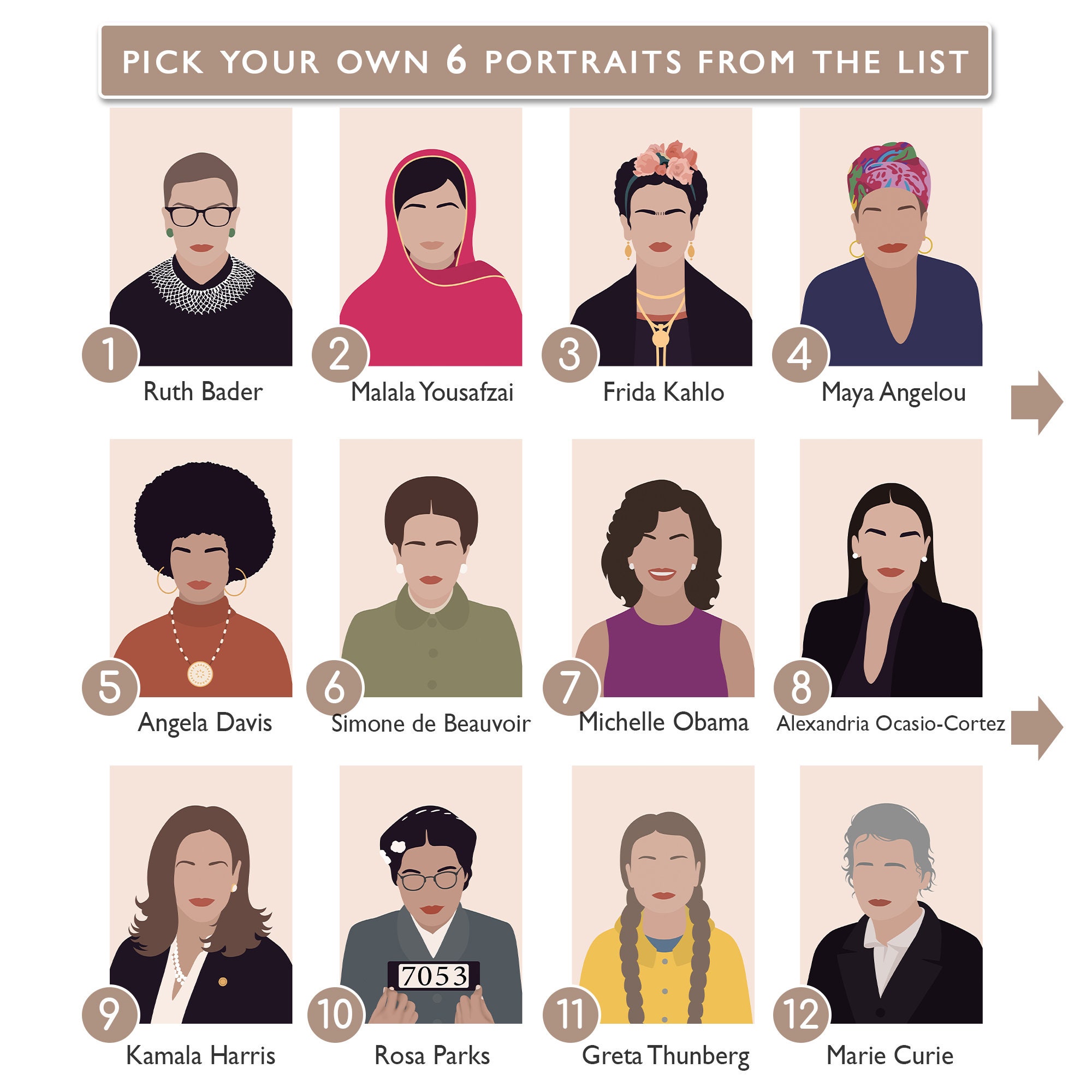 Powerful Women Print, Feminist Wall Art, Influential Women in History ...