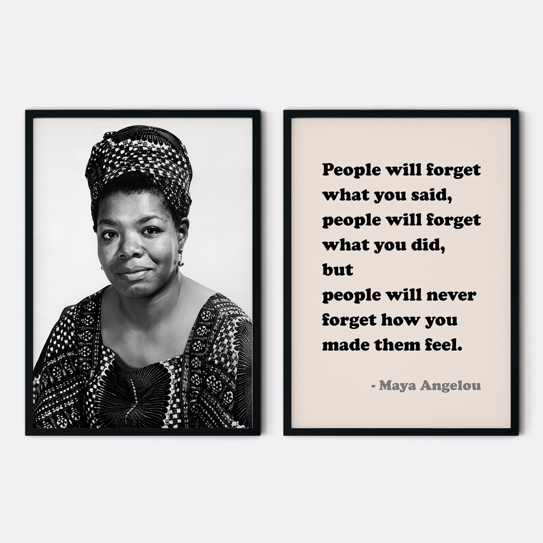 Maya Angelou Print Set, Motivational Quote Wall Art, Feminist Wall Art ...