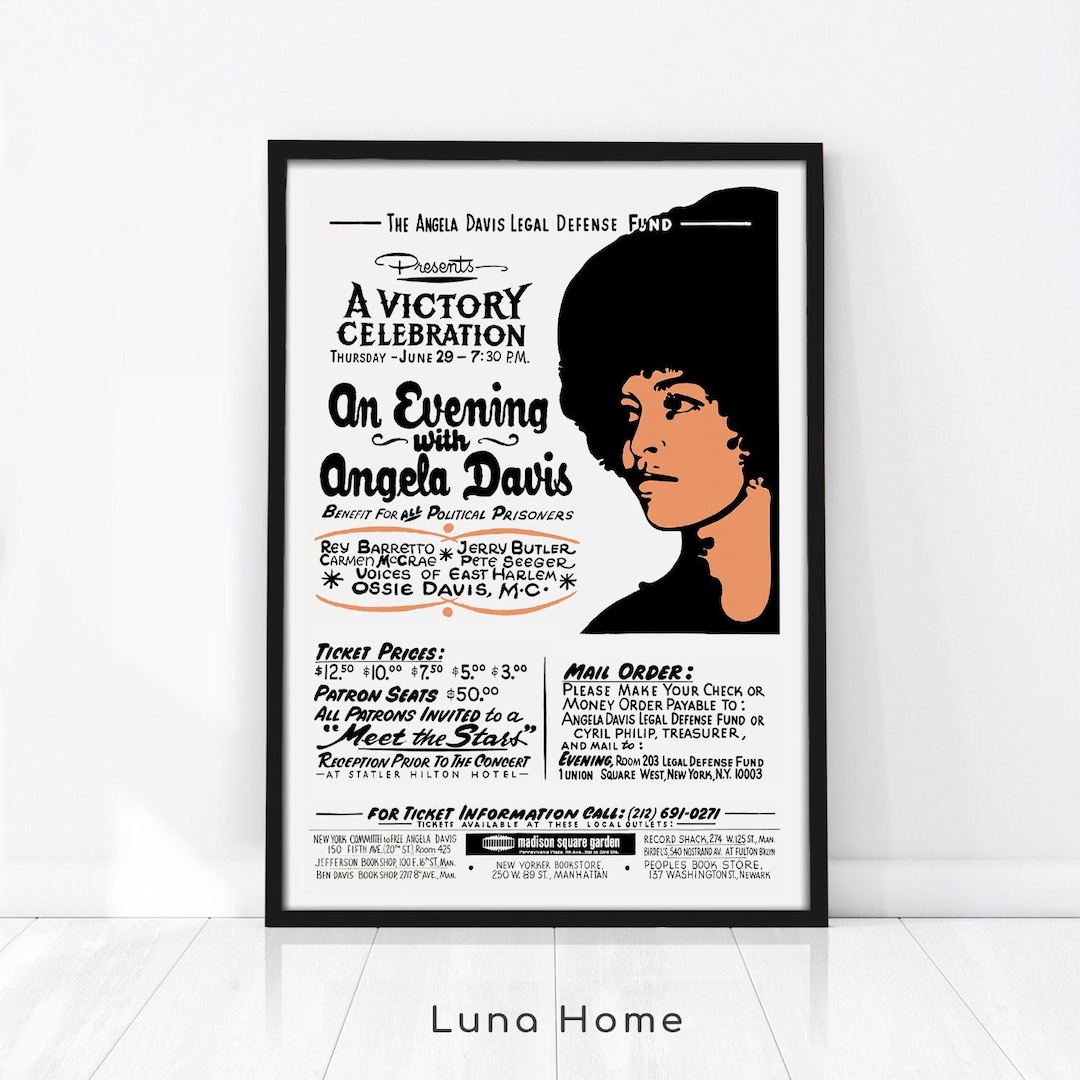 Angela Davis Poster, Feminist Print, Vintage Poster, Feminist Wall Art ...