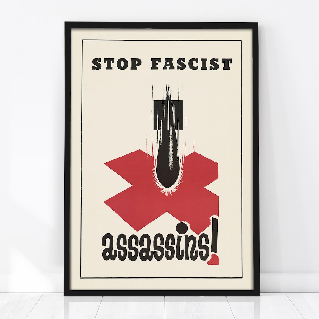 Anti Fascism Poster, Protest Wall Art, Vintage Anti Fascist Print ...