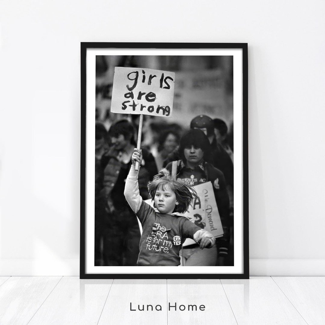 Girls Are Strong, Feminist Poster, Activist Poster, Black and White ...