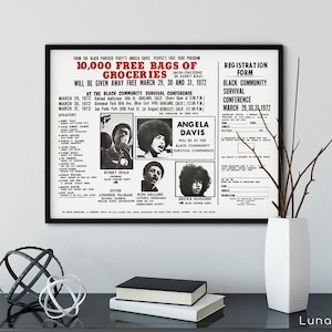 Black Panther Poster, Angela Davis Print, Vintage Poster, Famous Women ...